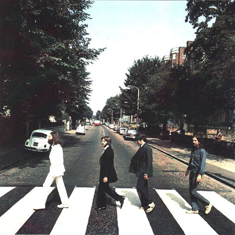 The Beatles on the The Abbey Road Crossing - Beatles in London