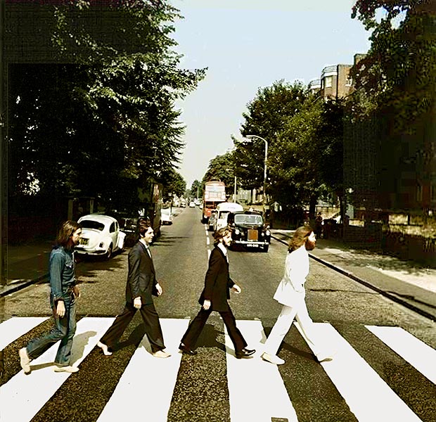 The Beatles on the The Abbey Road Crossing - Beatles in London