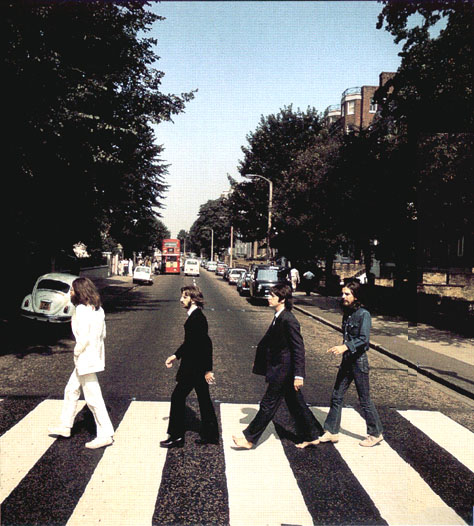 The Beatles on the The Abbey Road Crossing - Beatles in London