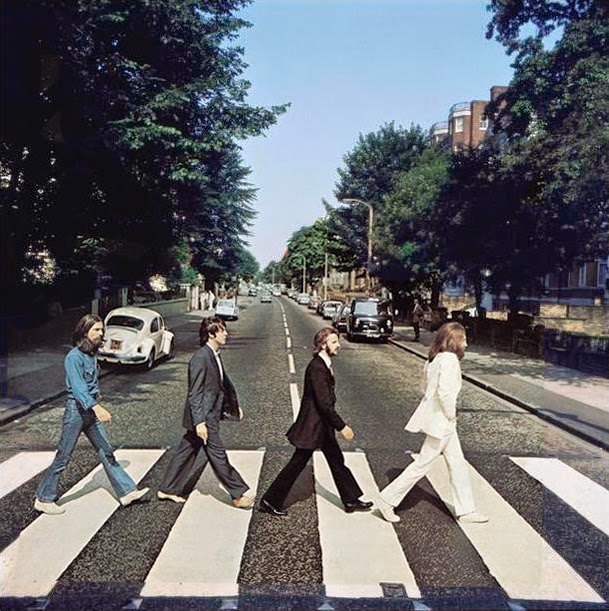 The Beatles on the The Abbey Road Crossing - Beatles in London